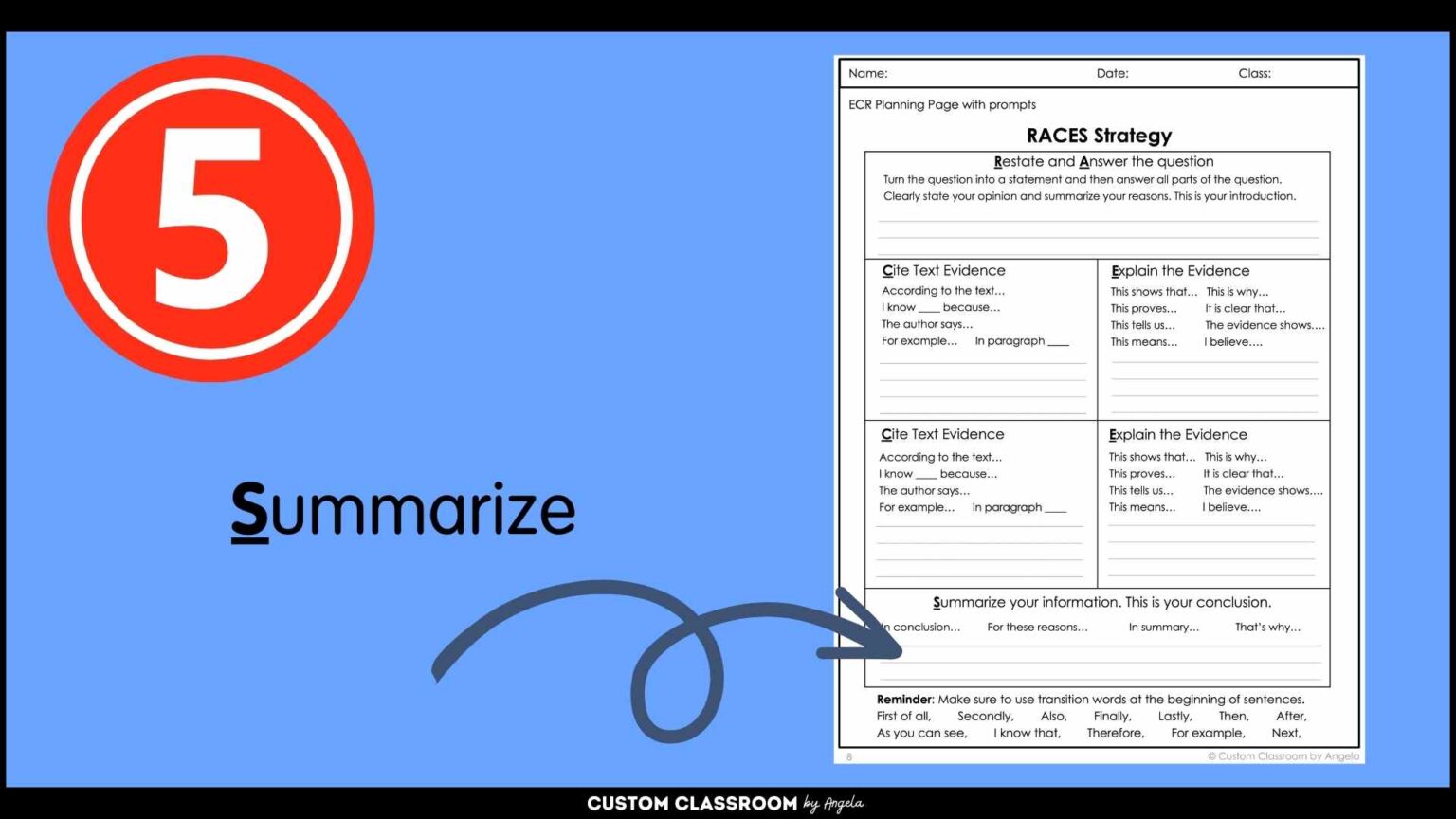 Mastering RACES Strategy for STAAR ECR Success - Custom Classroom by Angela