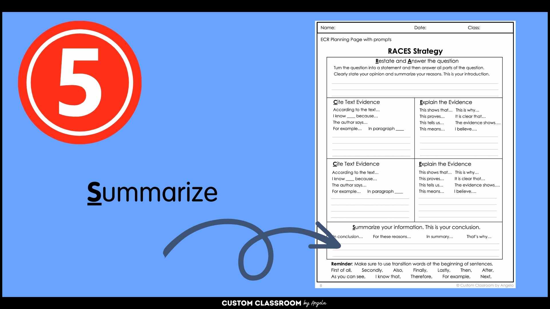Mastering RACES Strategy for STAAR ECR Success - Custom Classroom by Angela