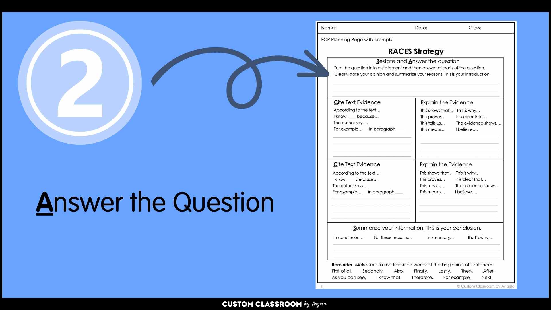 Mastering RACES Strategy for STAAR ECR Success - Custom Classroom by Angela